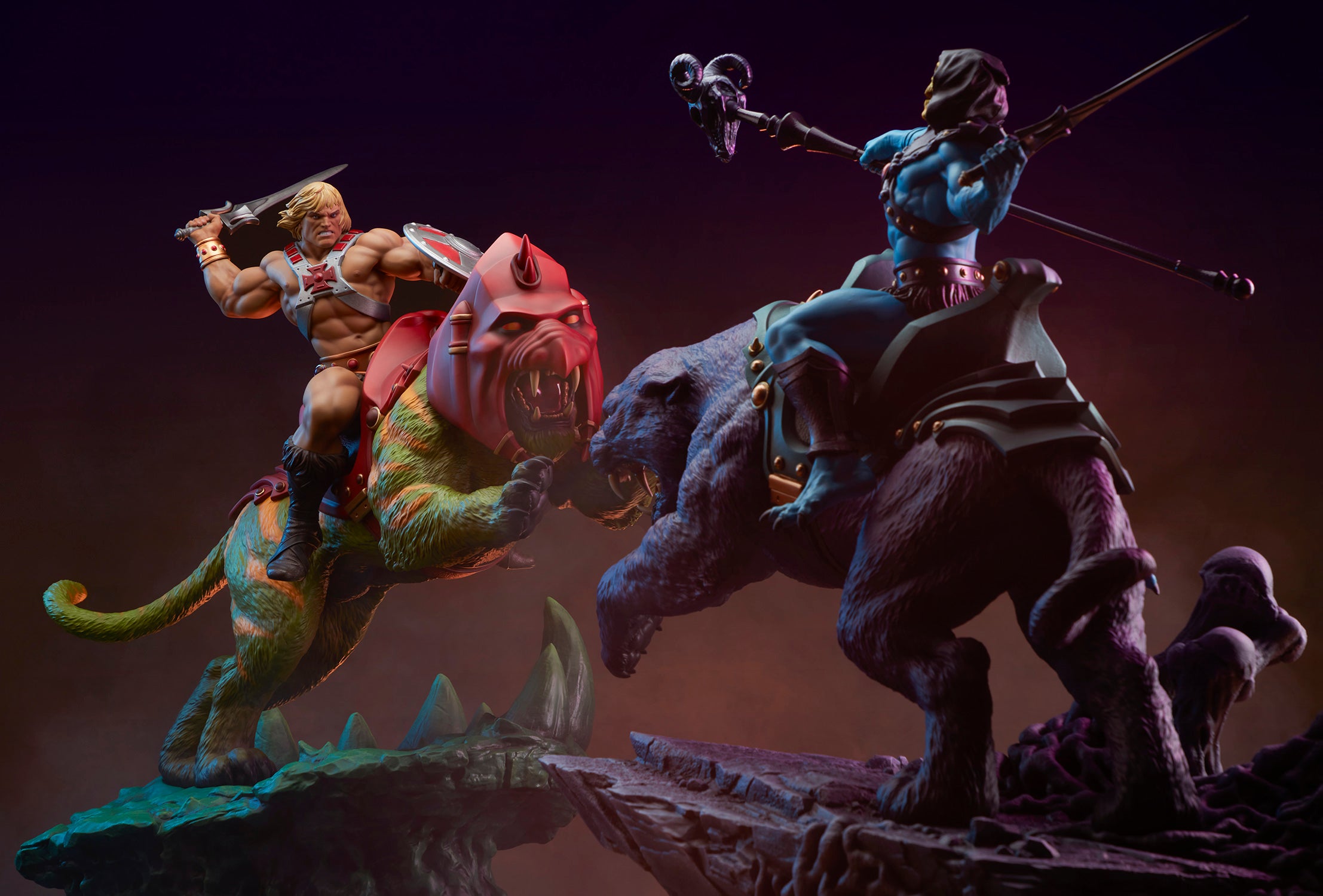 Skeletor & Panther Masters of the Universe Deluxe 1/6 Scale Maquette ...